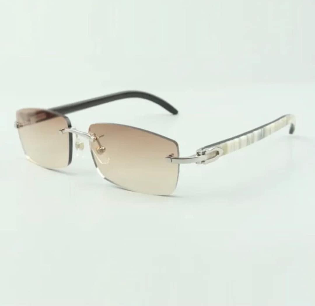 White Buffs Buffalo Horn Sunglasses 56 Henny Lenses - Etsy