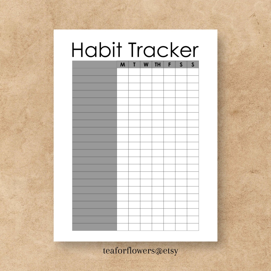 Simple Modern Habit Tracker Printable A6 Hobonichi Insert - Etsy