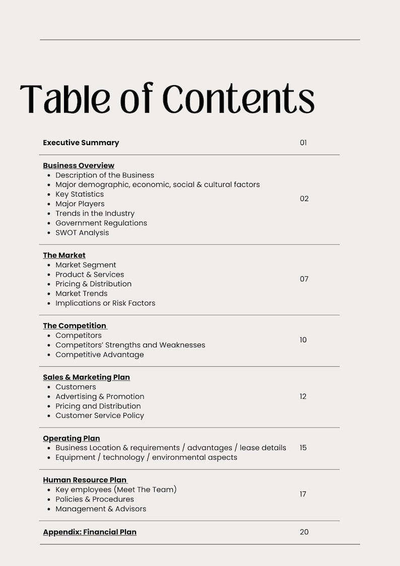 The Ultimate Business Plan Template - Etsy