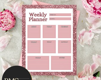 Weekly Planner Pink - Etsy