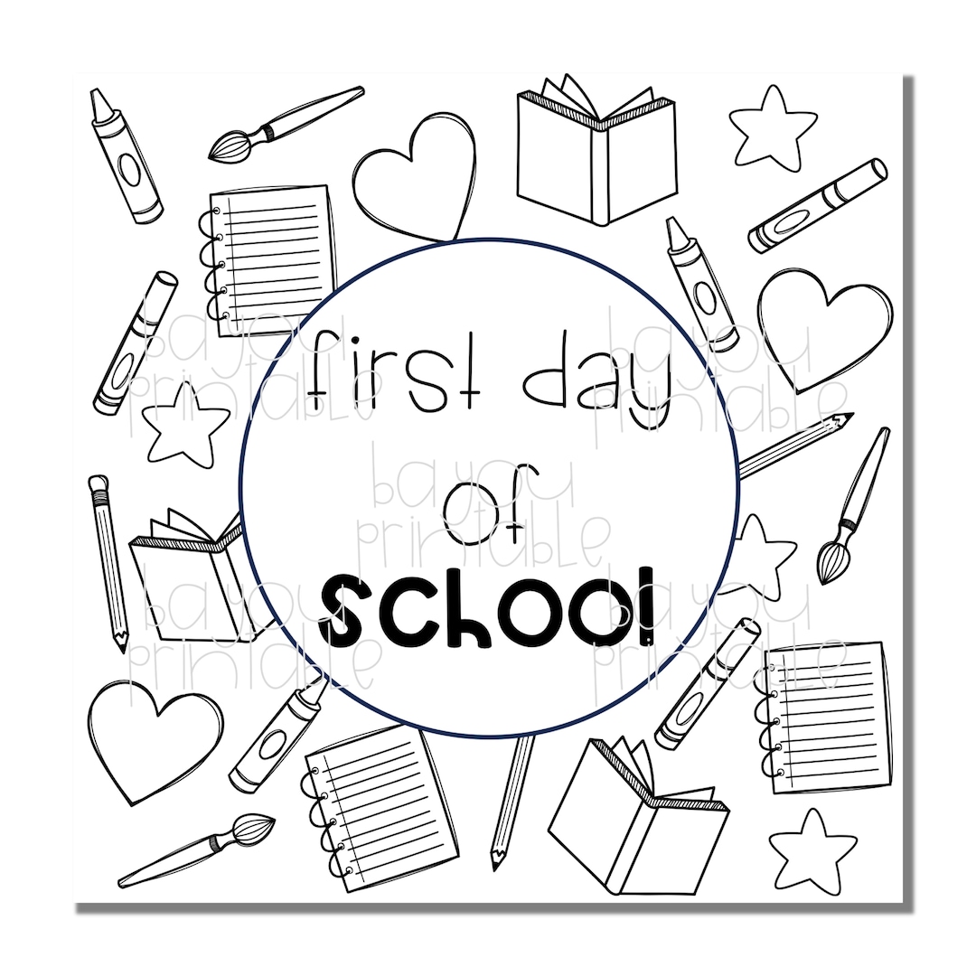 First Day of School Tag Printables Digital Download First - Etsy