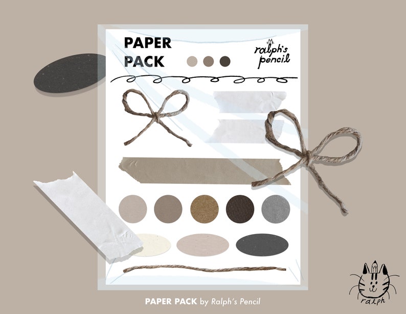 Paper Pack Digital Stickers - High-resolution Muji Style Aesthetic ...