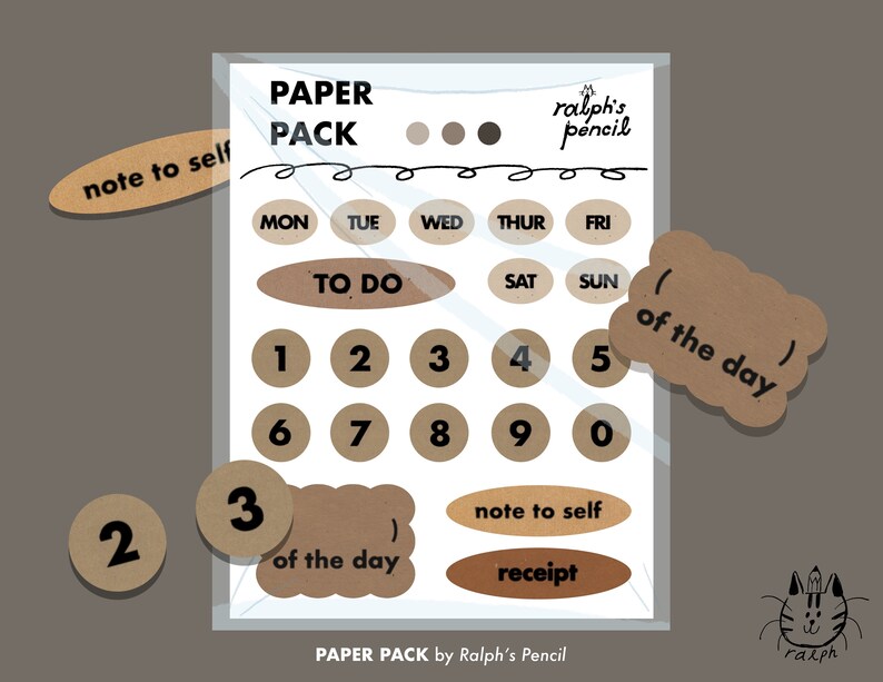 Paper Pack Digital Stickers - High-resolution Muji Style Aesthetic ...