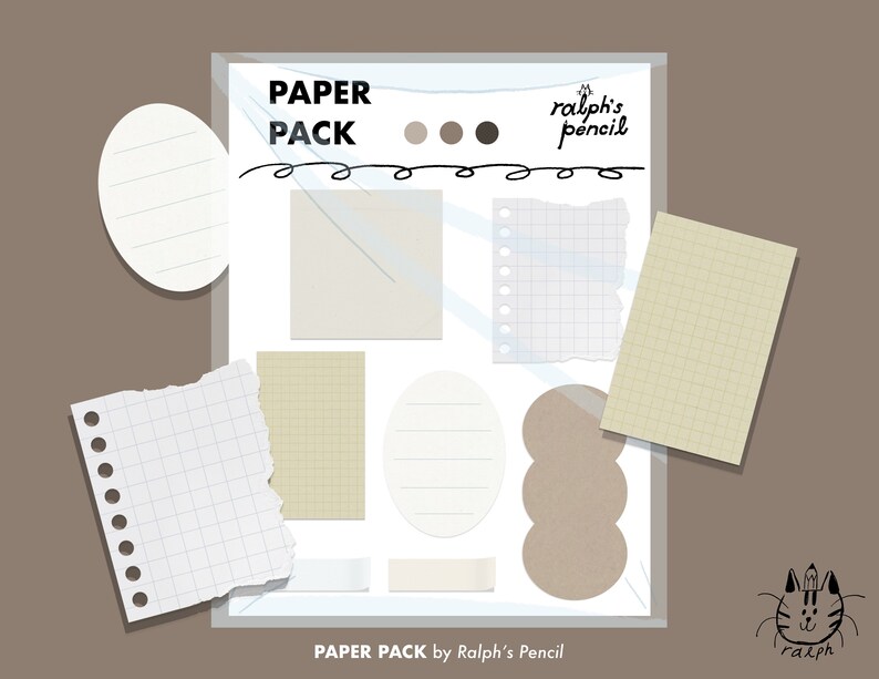 Paper Pack Digital Stickers - High-resolution Muji Style Aesthetic ...