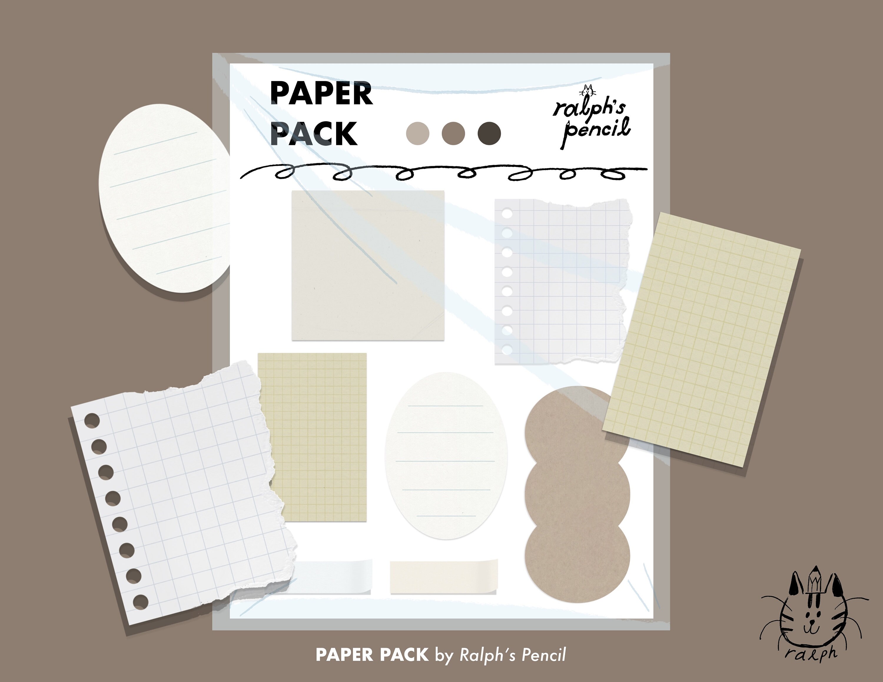 Paper Pack Digital Stickers - High-resolution Muji Style Aesthetic ...