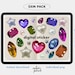 Gem Pack Digital Stickers - High Resolution Gemstone Pearl Stickers ...