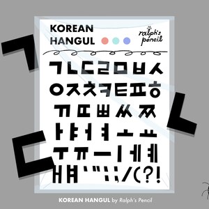 Korean Hangul Digital Stickers-hand-drawn Korean Alphabet, Goodnotes ...