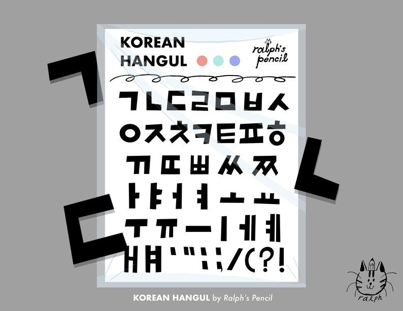Korean Hangul Digital Stickers-hand-drawn Korean Alphabet, Goodnotes ...