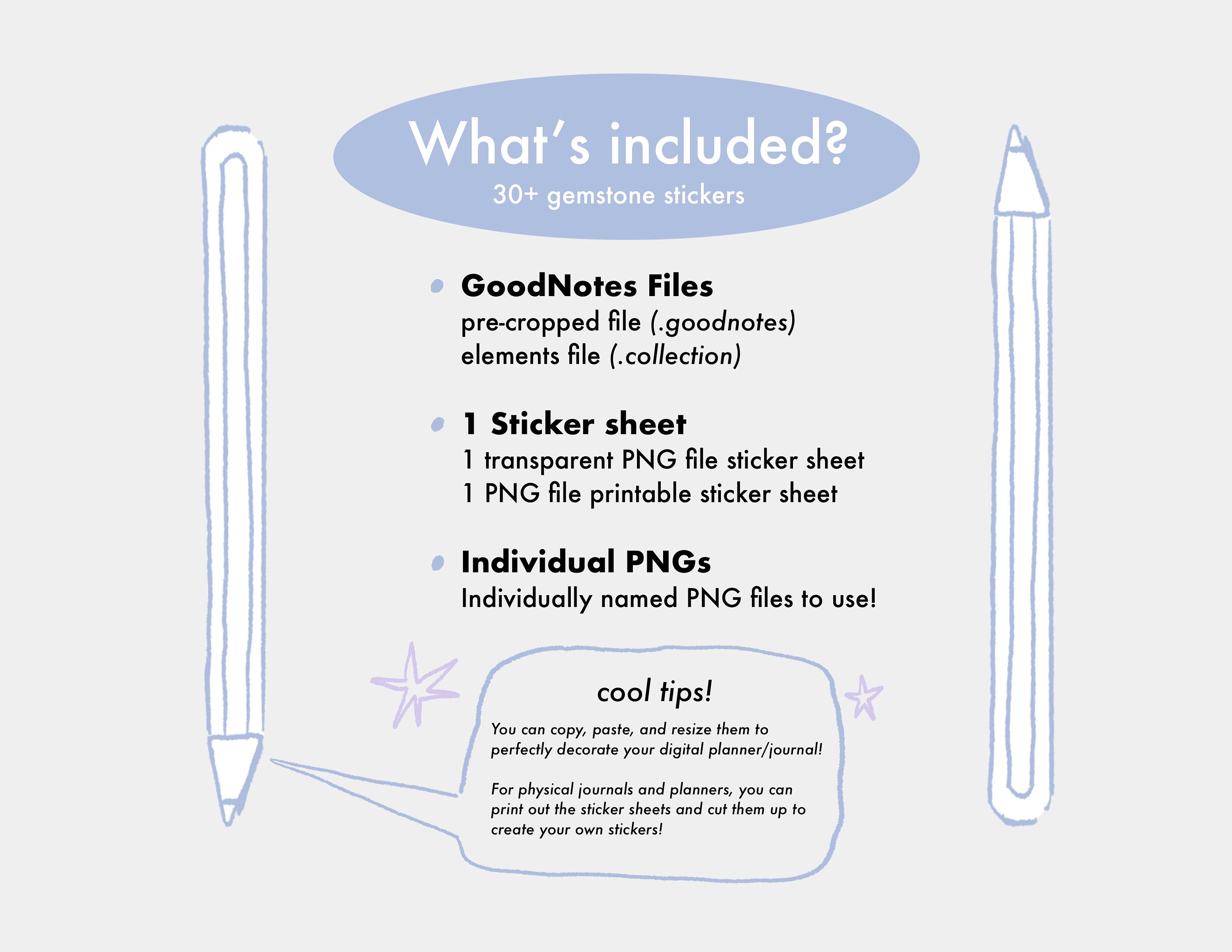 Gem Pack Digital Stickers - High Resolution Gemstone Pearl Stickers ...