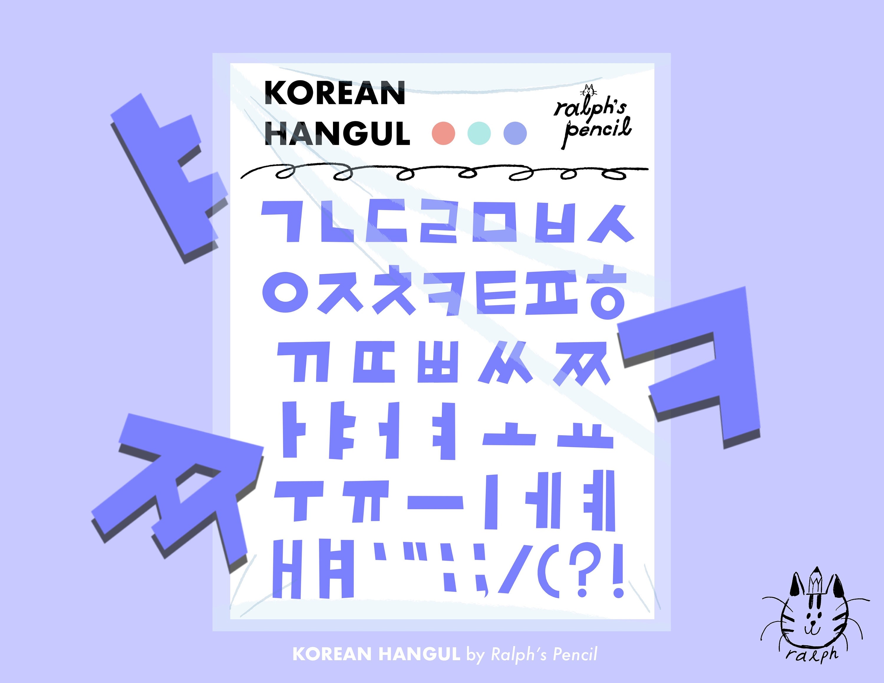 Korean Hangul Digital Stickers-hand-drawn Korean Alphabet, Goodnotes ...