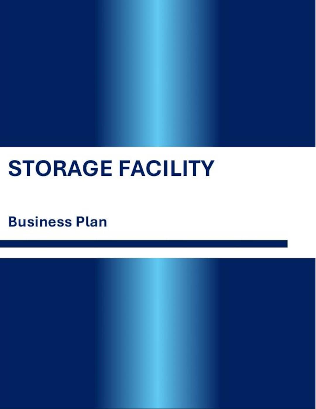 Storage Facility Business Plan Template - Etsy