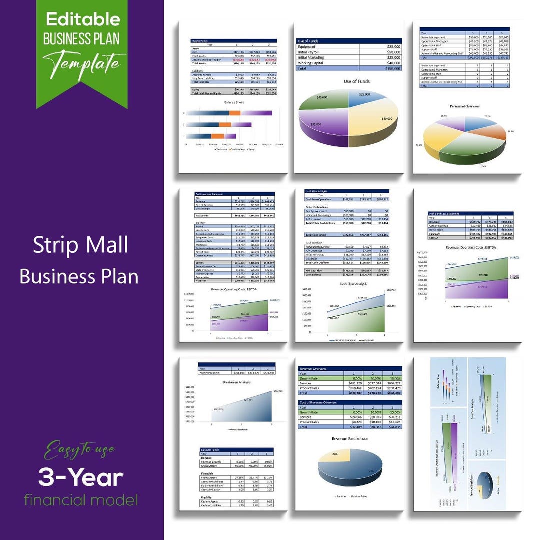 Strip Mall Business Plan Template Etsy