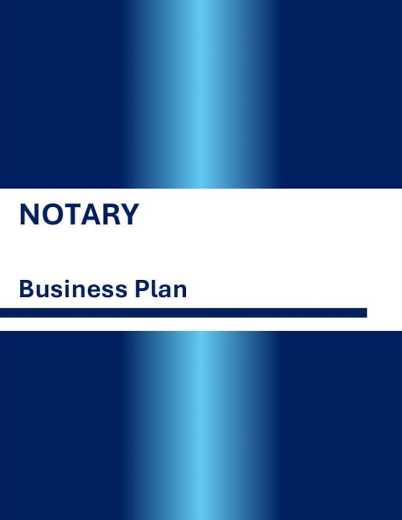 Notary Business Plan Template - Etsy