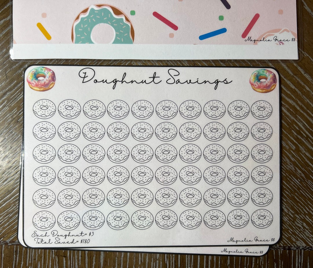 Doughnut Savings Challenges With Matching Envelope - Etsy