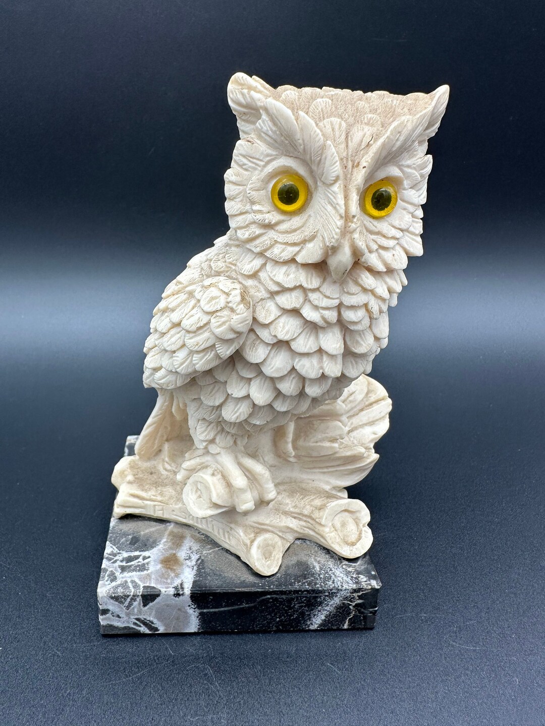 Italian Marble Sculpture by A Santini of an Owl Standing on a - Etsy