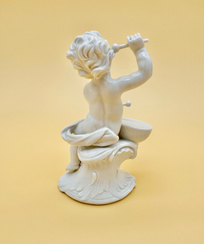 Porcelain Statue of Cherub Drummer Boy TC 1963 Signed and - Etsy