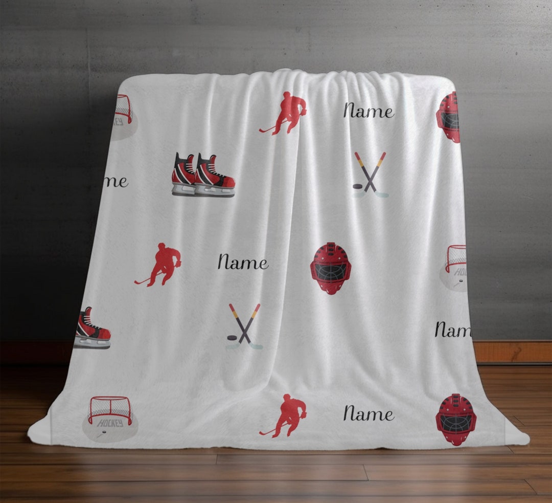 Personalized Hockey Blanket, Sports Fan Throw, Hockey Blanket, Custom ...