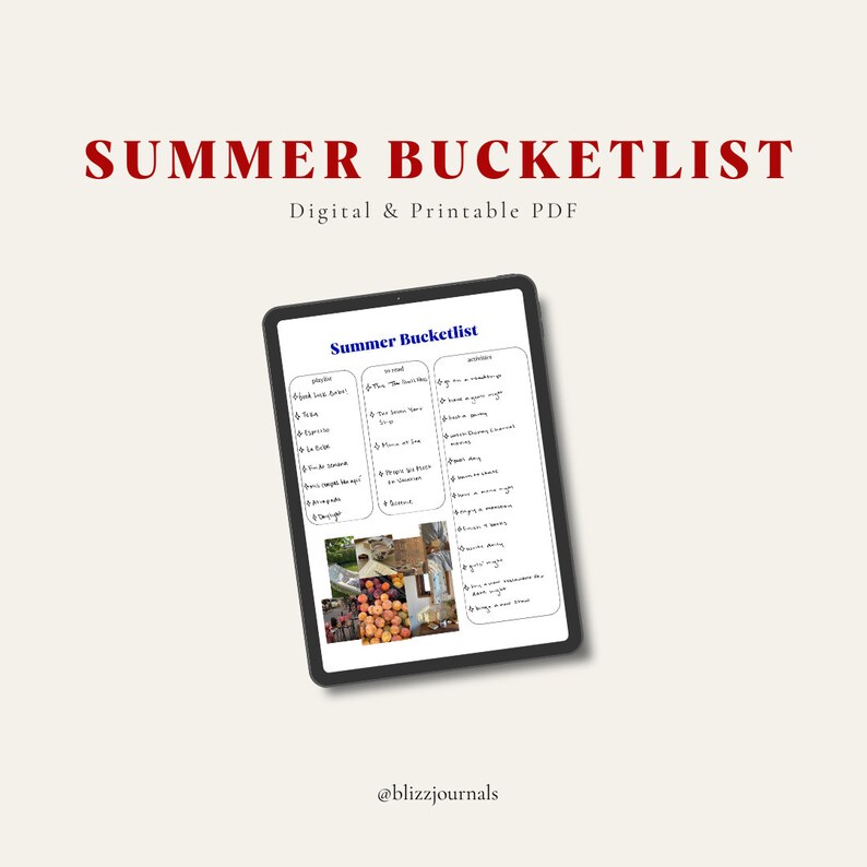 Summer Bucketlist Digital & Printable Summer Planner 2024 Summer Bucket ...