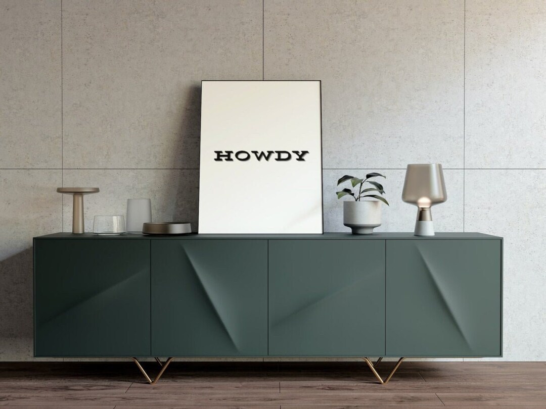 Howdy Art Print, Downloadable Decorative Wallart, Minimalist Artful ...