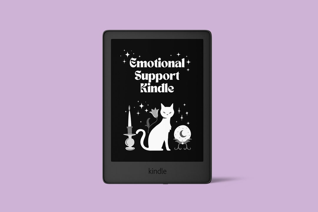 Emotional Support Kindle - Kindle Lock Screen, Witchy Cat, Bookish Quote, Booktok, Kindle Book ...