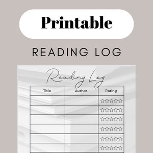 Printable Reading Log Book Tracker - Etsy