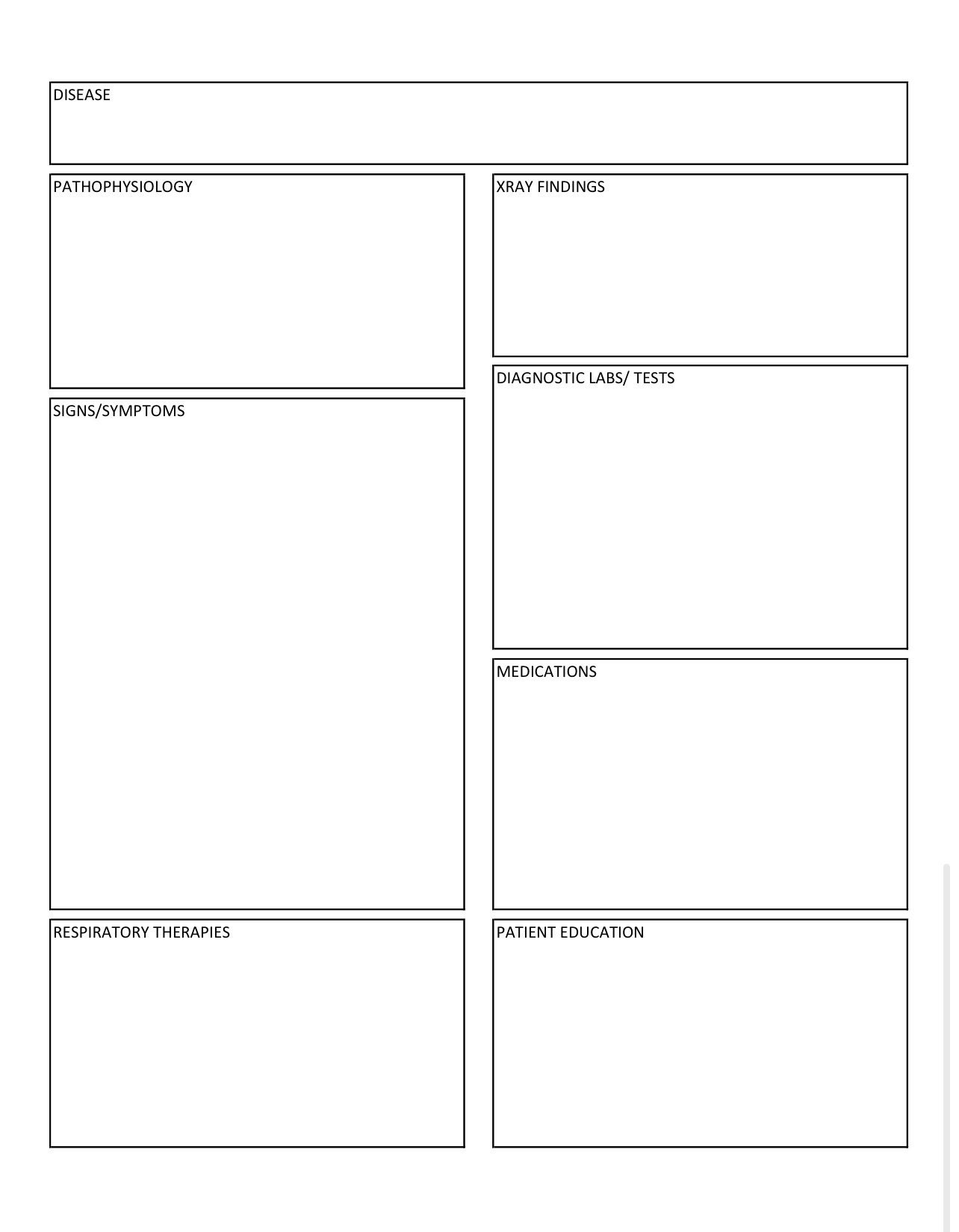 Respiratory Disease Template - Etsy
