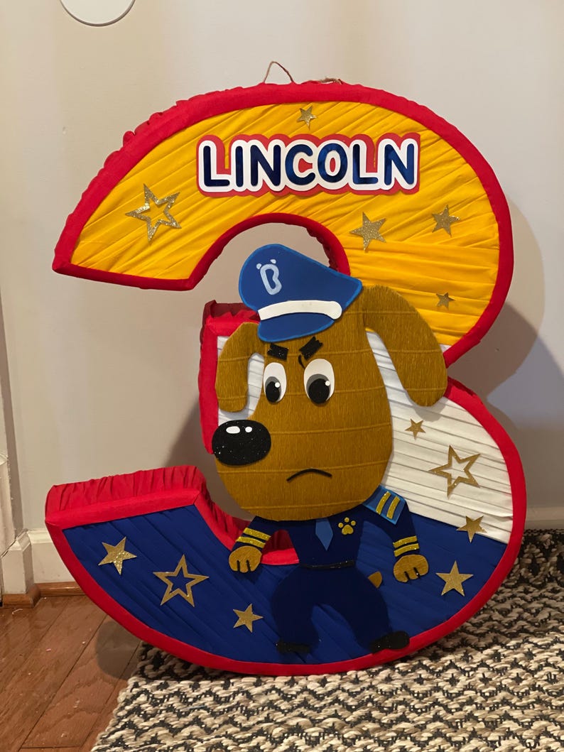 Sheriff Labrador Piñata: Custom Cartoon Dog, Western Birthday Party - Etsy
