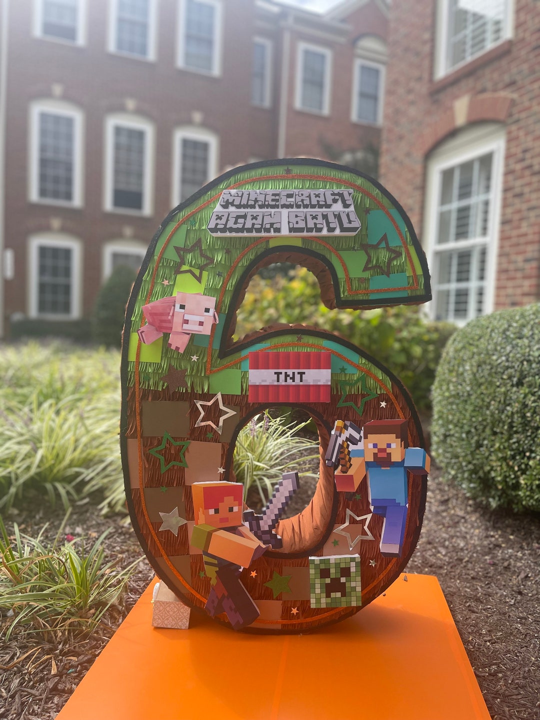 Custom Gamer Number Piñata | Block-style Video Game Theme | Pixel ...