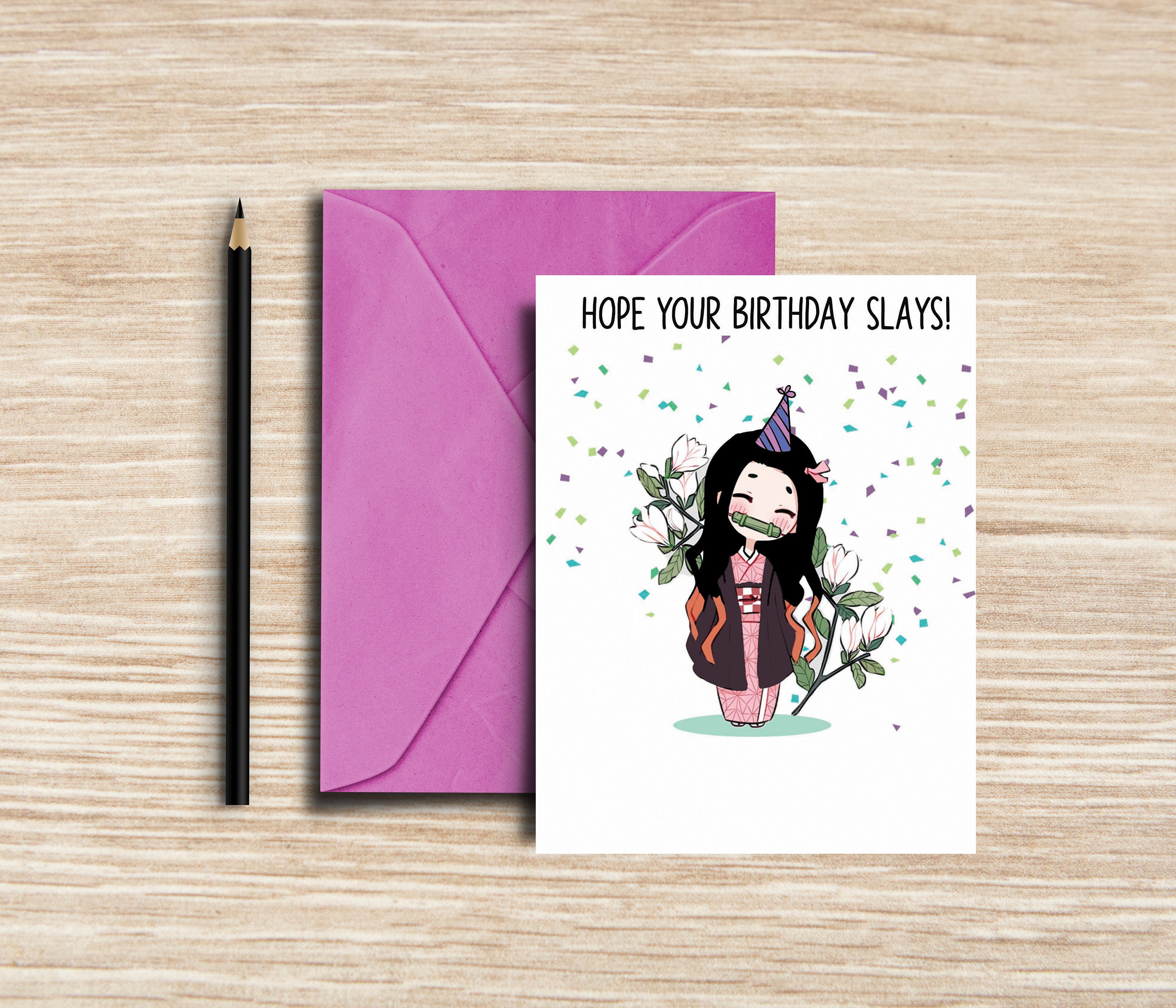 Anime Birthday Card Kawaii Cute Birthday Card Nerdy - Etsy UK