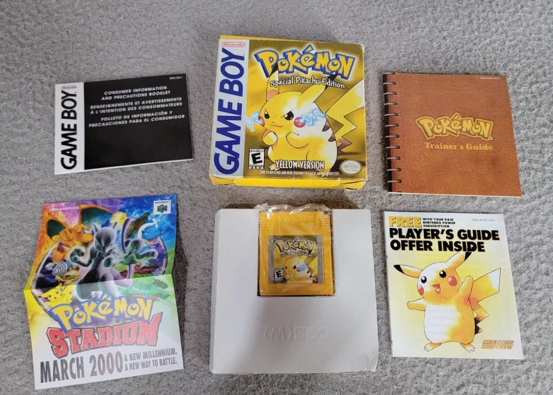 Pokemon Yellow Game Boy Color With Box, Manual, Pokemon Games - Etsy