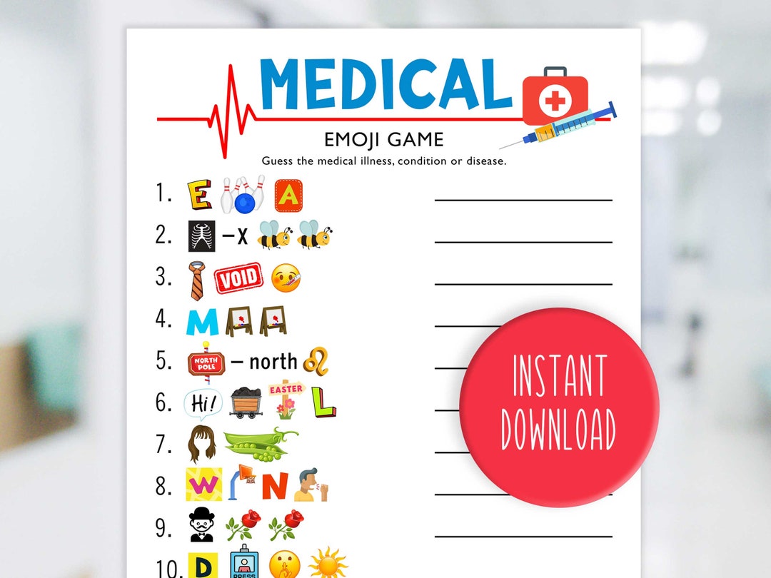 Medical Emoji Game - Disease Emoji Game - Healthcare Emoji Game ...