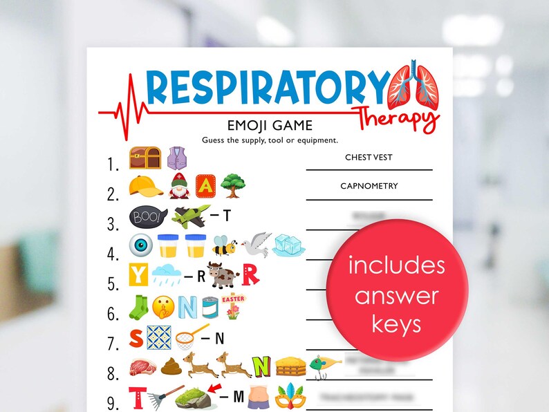 Respiratory Therapy Game | Supplies Emoji Game | Respiratory Therapist ...