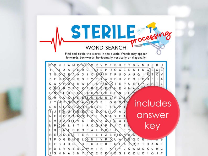SPD Word Search | SPD Word Puzzle | Sterile Processor Word Search ...