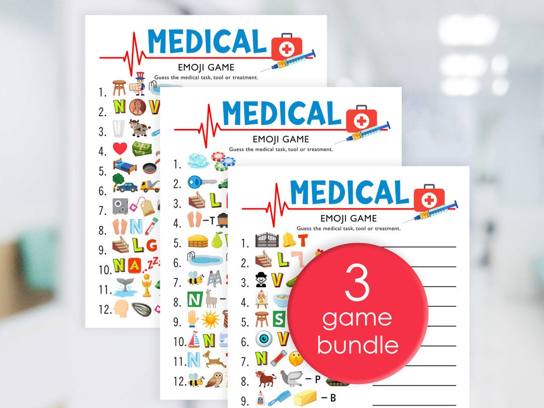 Medical Emoji Game | Printable Healthcare Game | Nursing Emoji Quiz ...