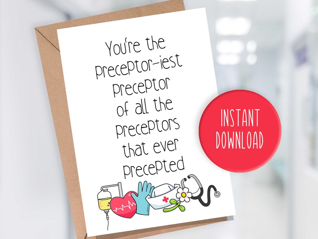 Preceptor Card - Preceptor Thank You Card - Preceptor Appreciation Card ...