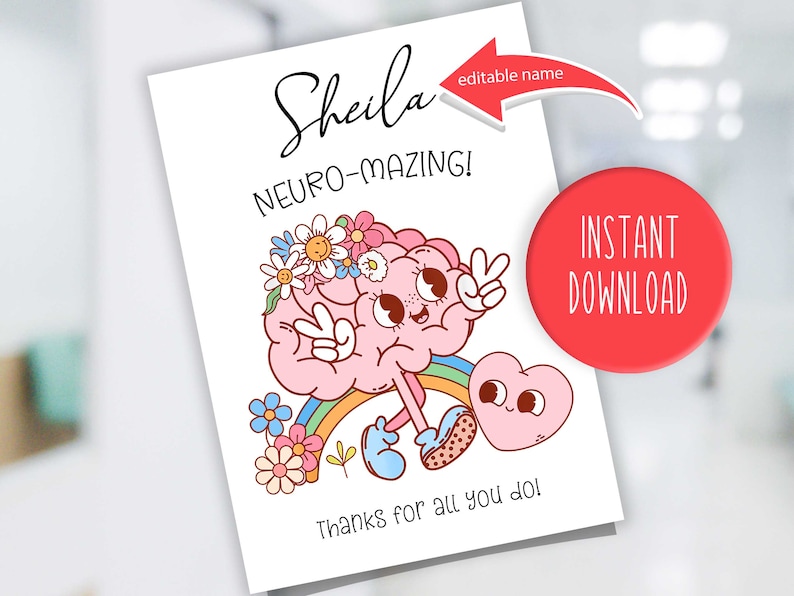 Neuro Nurse Card - Neurology Nurse Card - Neuro Thank You Card - Neuro ...