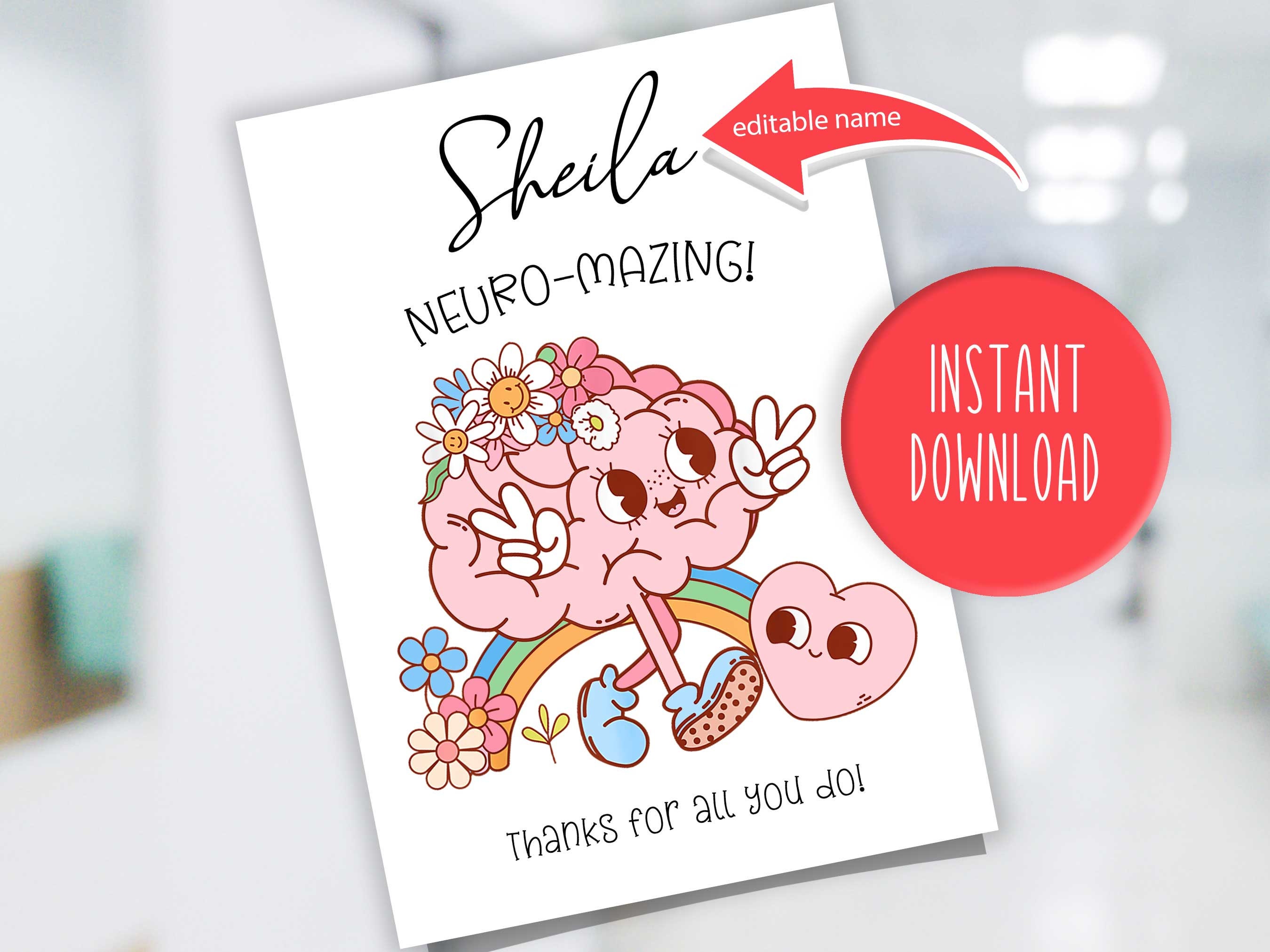 Neuro Nurse Card - Neurology Nurse Card - Neuro Thank You Card - Neuro ...