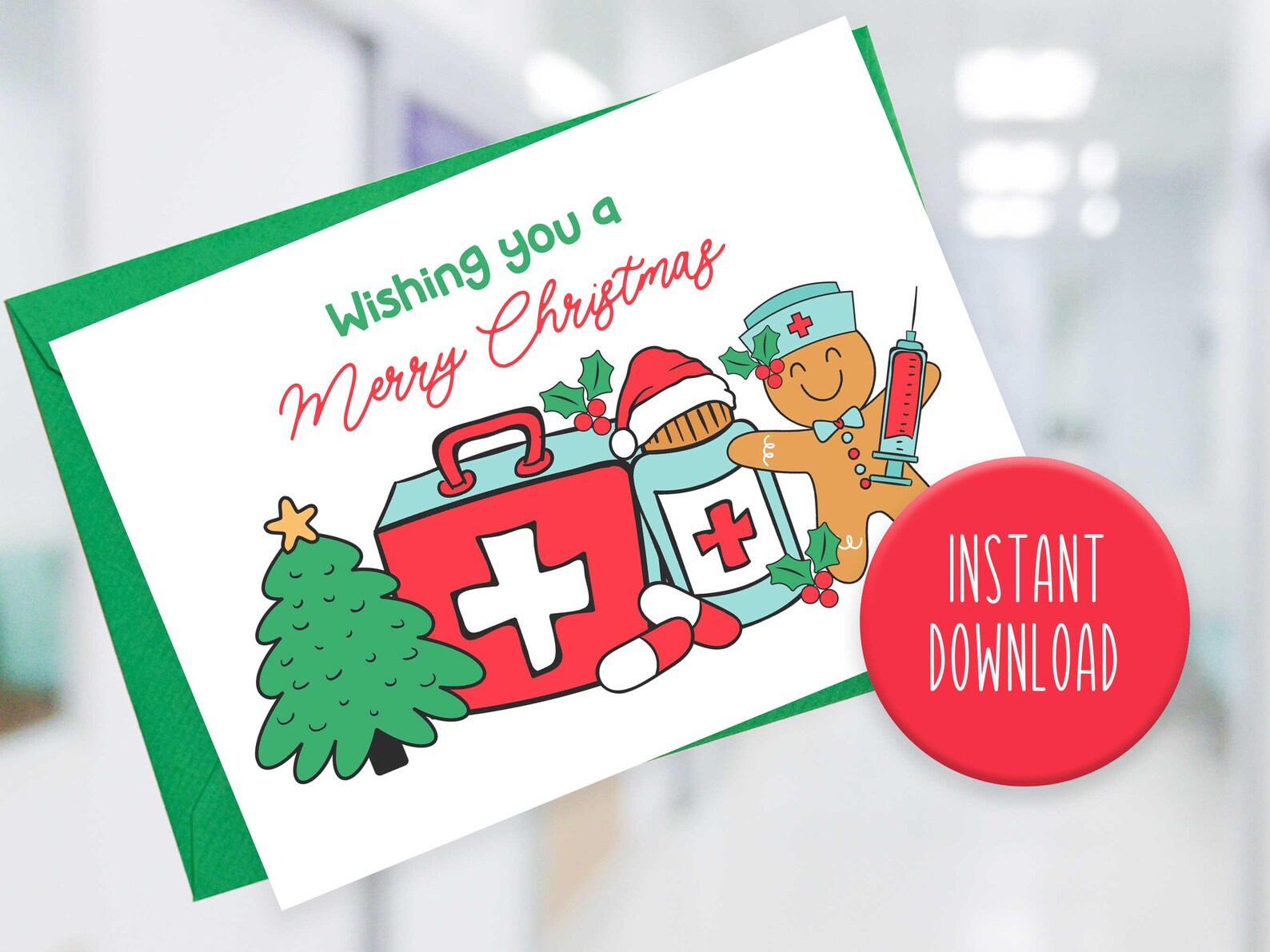 Nurse Christmas Card - Healthcare Christmas Card - Medical Christmas ...