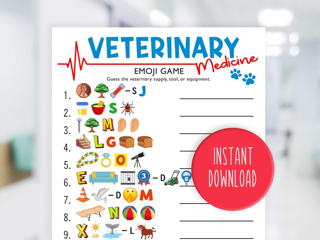 Veterinary Supplies Game | Vet Tech Game | Vet Tech Icebreaker | Vet ...