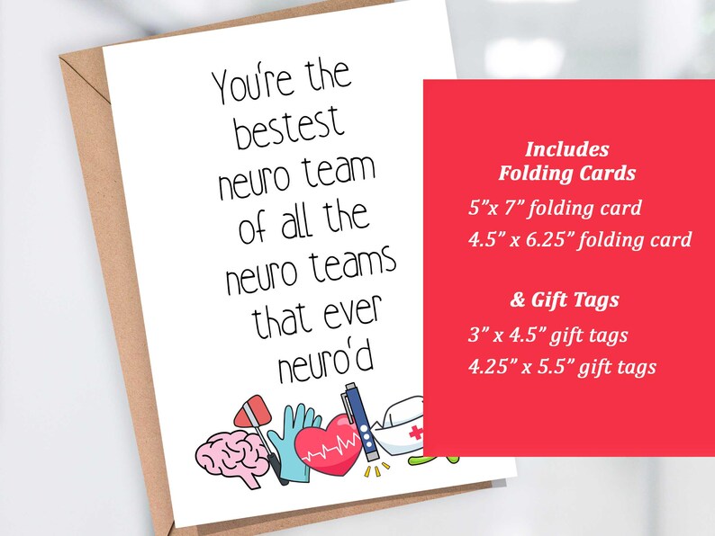 Neuro Team Card - Neuro Nurse Card - Neuro Tech Card - Neuro ...