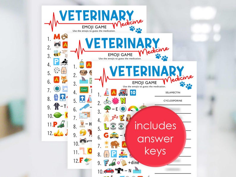 Veterinary Medication Game | Vet Tech Game | Vet Tech Icebreaker | Vet ...