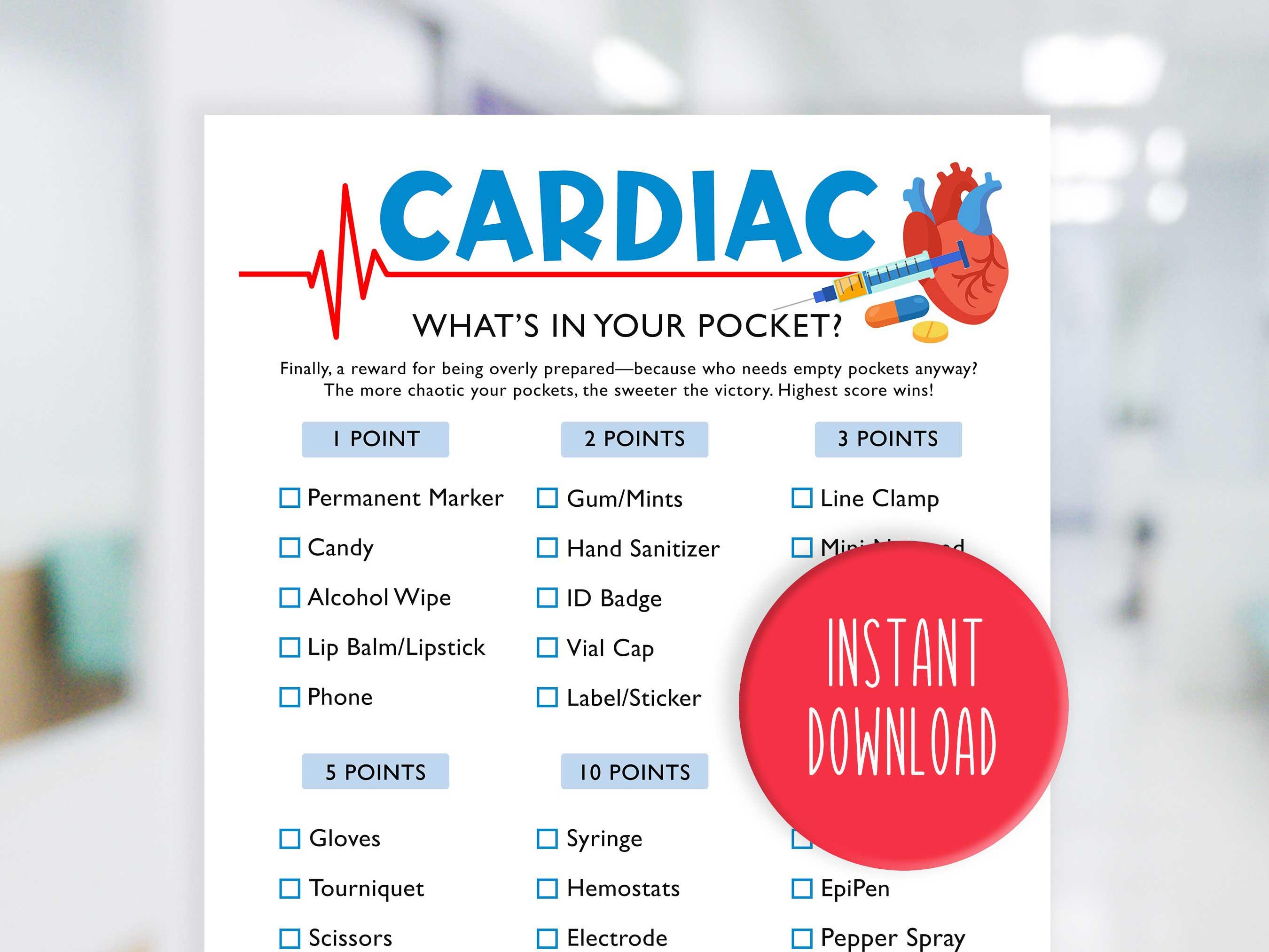 Cardiovascular What's in Your Pocket Game | Cardiology Pocket Game ...