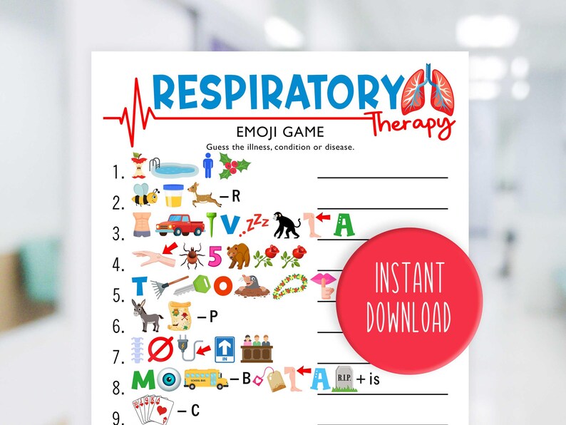 Respiratory Therapy Emoji Game - Disease Emoji Game - Respiratory ...