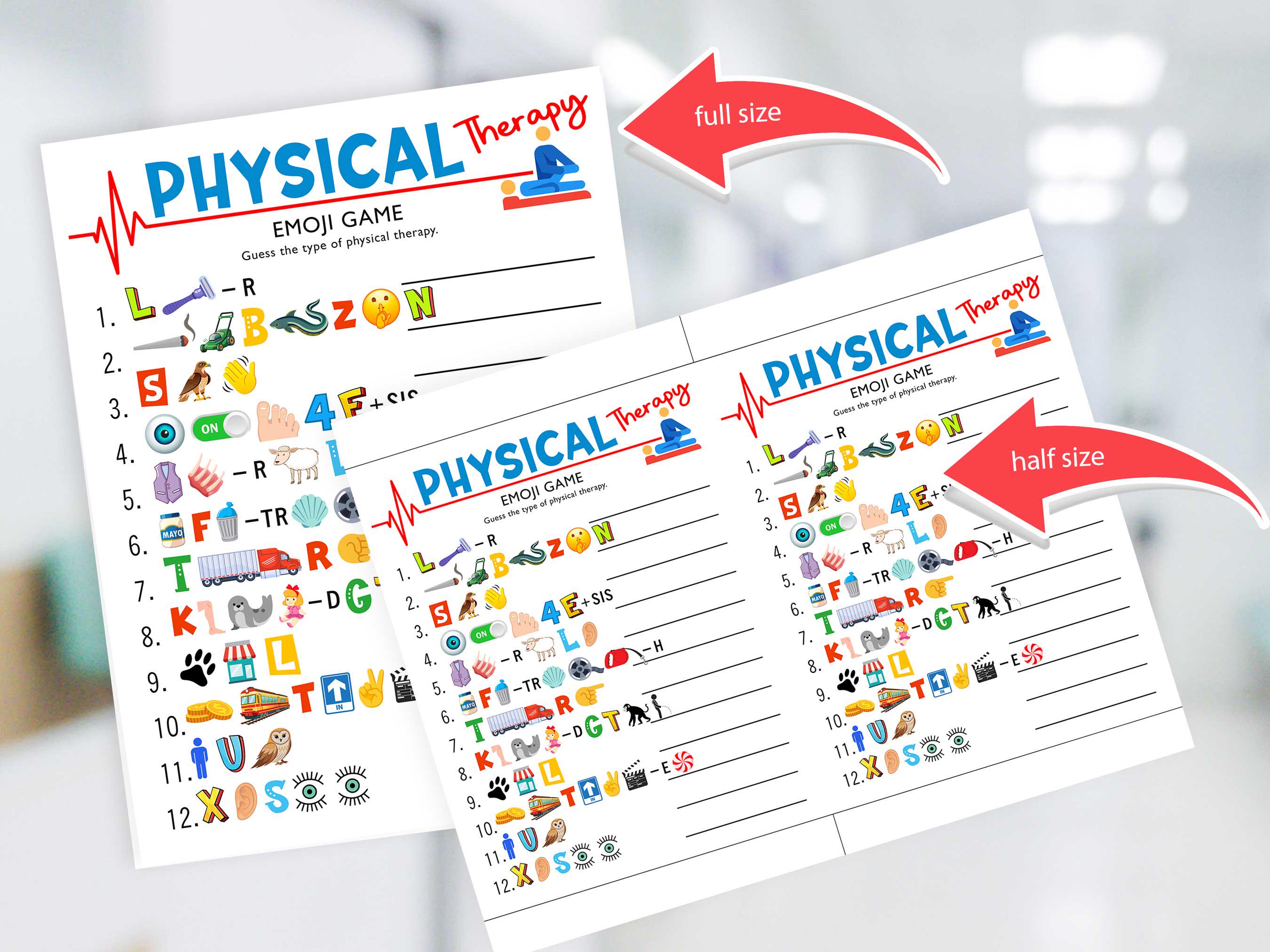 Physical Therapy Emoji Game | Physical Therapist Game | Physical ...