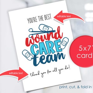 Wound Care Card - Wound Care Nurse Card - Wound Care Nurse Thank You ...