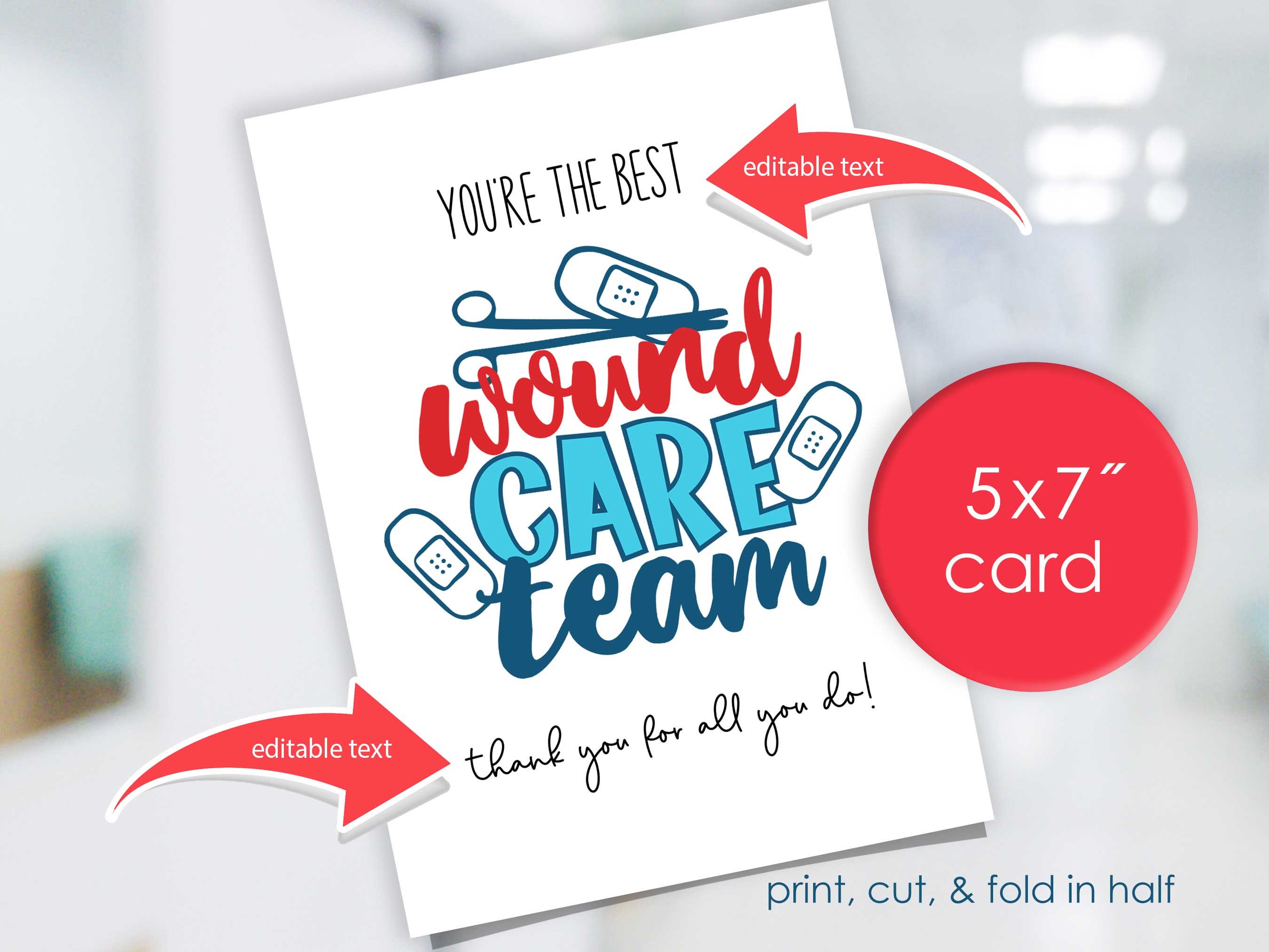 Wound Care Card - Wound Care Nurse Card - Wound Care Nurse Thank You ...