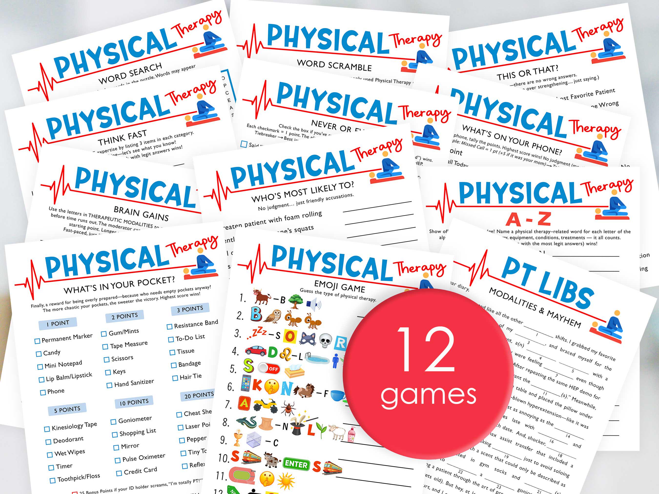 Physical Therapy Game Bundle | PT Game | Physical Therapy Game ...