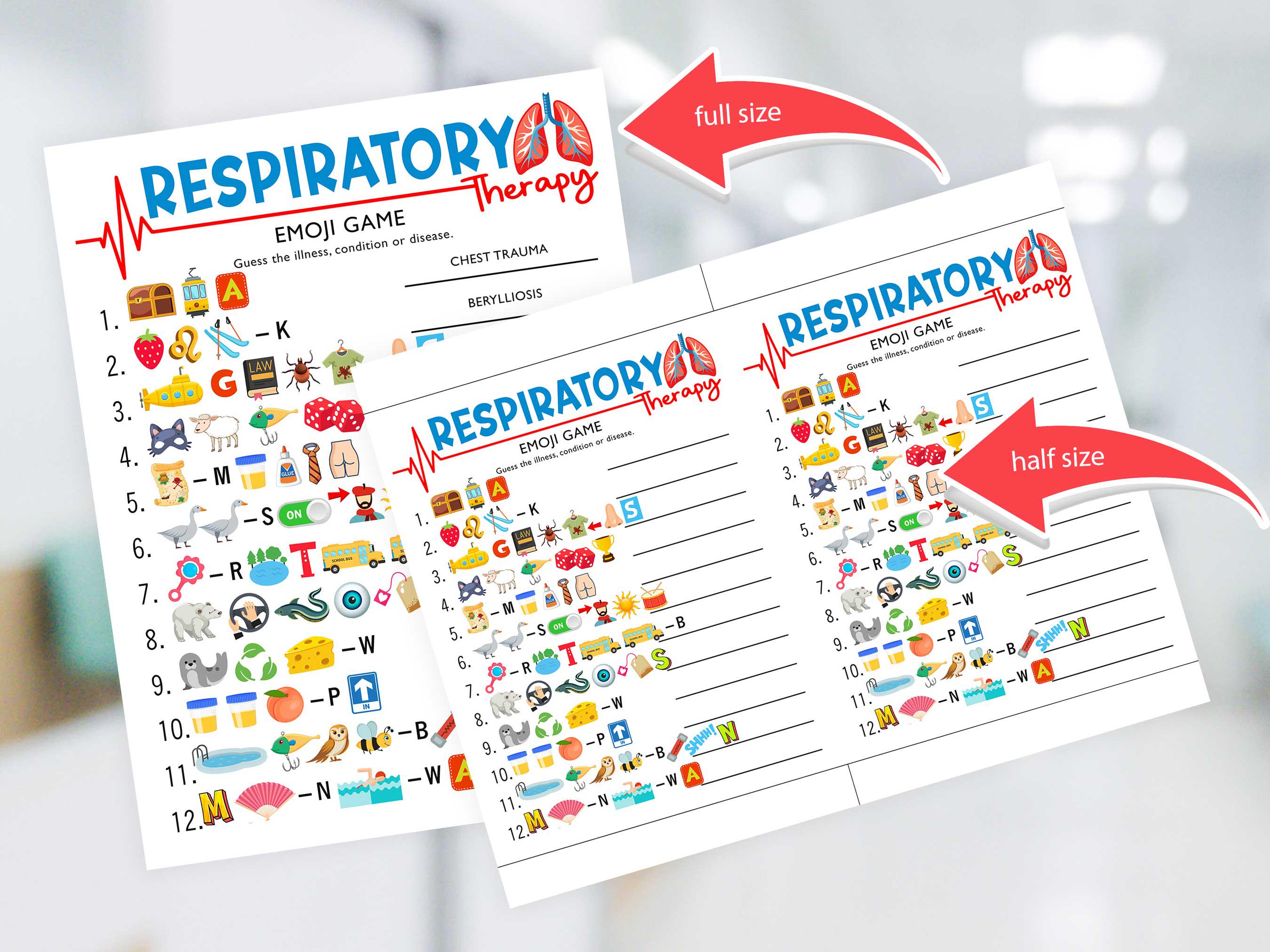 Respiratory Therapy Emoji Game - Disease Emoji Game - Respiratory ...