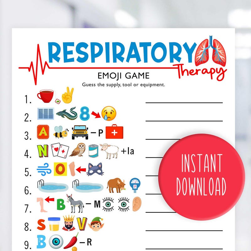 Respiratory Care Week Respiratory Game - Etsy