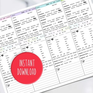 CNA Report Sheet - Nurse Shift Planner - PCT Shift Planner - LTAC Shift ...